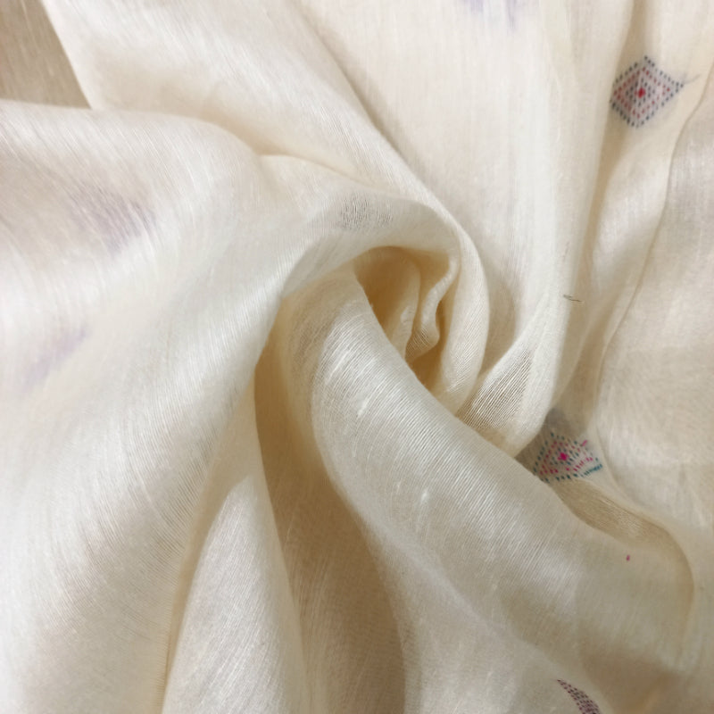 Off White Swetha Linen Silk Fabric fabricbysinghanias
