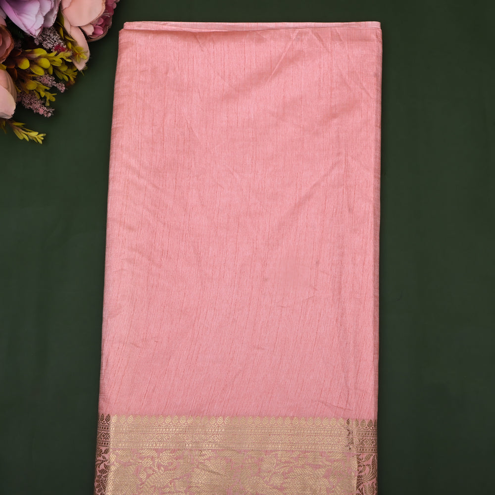Soft Pink Solid Jamawar Silk Fabric| FabricbySinghanai's