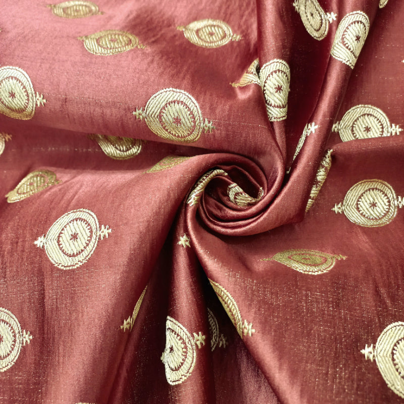 Ragi Deep Copper Brown Gajji Silk Fabric – fabricbysinghanias