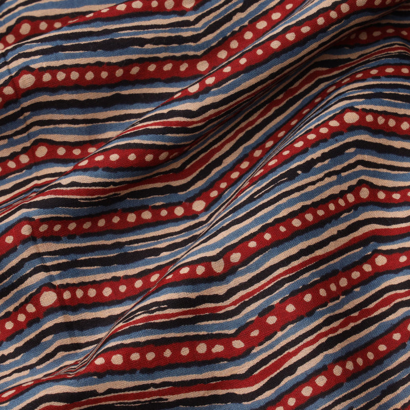 Multicolor Cotton Fabric With Printed Patterns